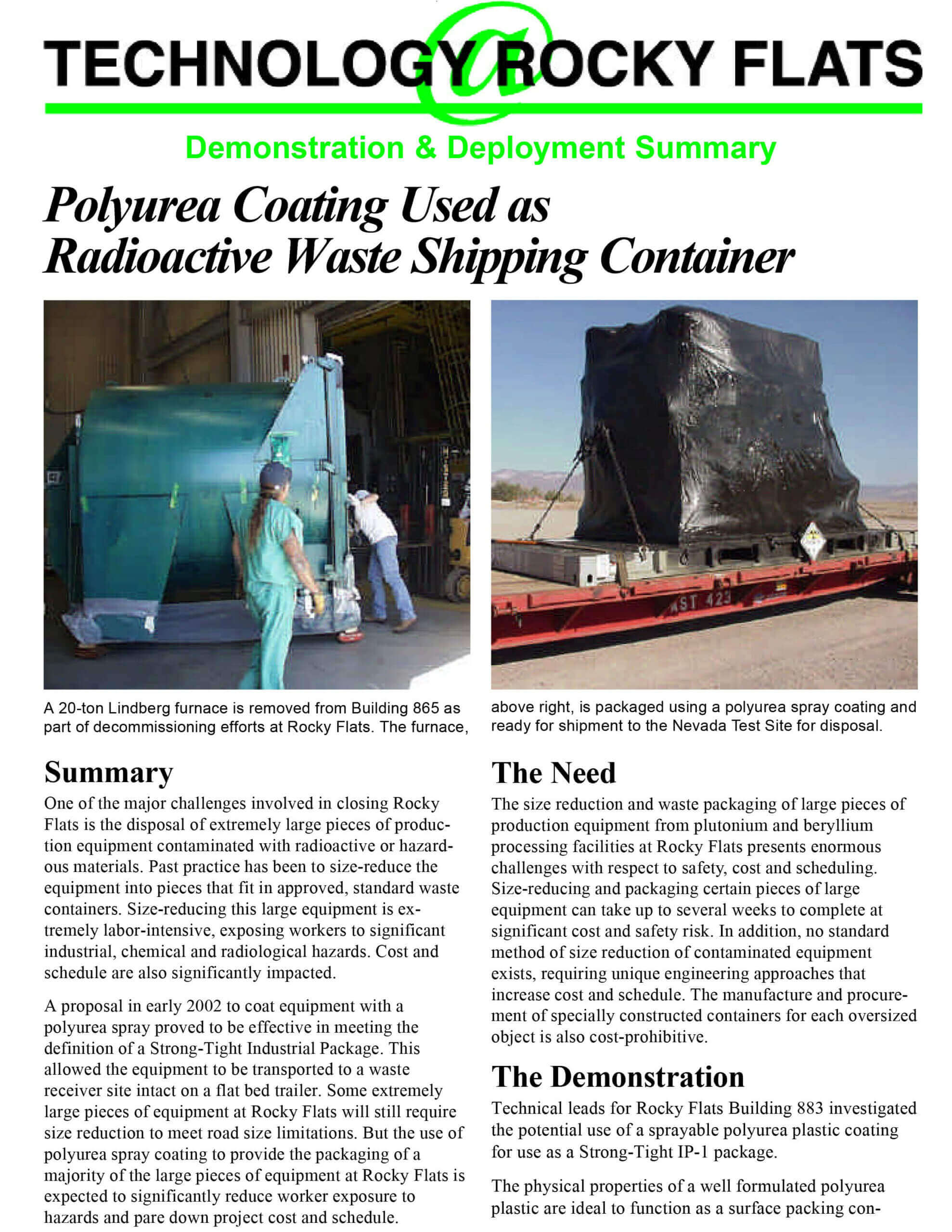 Radioactive Waste Shipping Container at RF - Japan Homeland Security ...